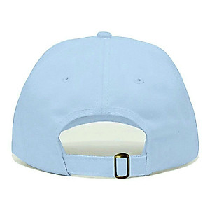 Lotus Flower Dad Hat, Embroidered Baseball Cap, 100% Cotton, Unstructured Low Profile, Adjustable Strap Back, 6 Panel, One Size Fits Most (Multiple Colors) (Baby Blue)