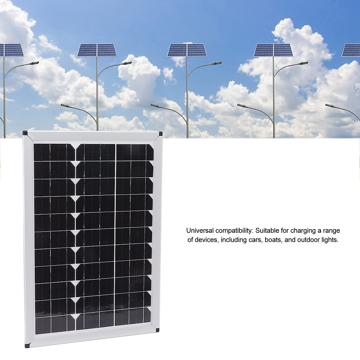 Cryfokt 100W Solar Panel Kit, Monocrystalline Solar Module with Waterproof 20A 12V 24V Controller, Lightweight and Portable Solar Charger for Car Camping