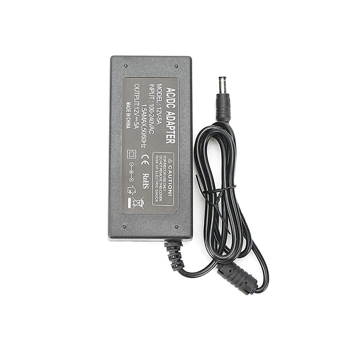 12V 5A Power Supply Adapter, AC100-240V to DC12V Converter Transformer with 5.5x2.5mm DC Output Jack for LED Strip Light,Wireless Router,ADSL Cats,Security Cameras