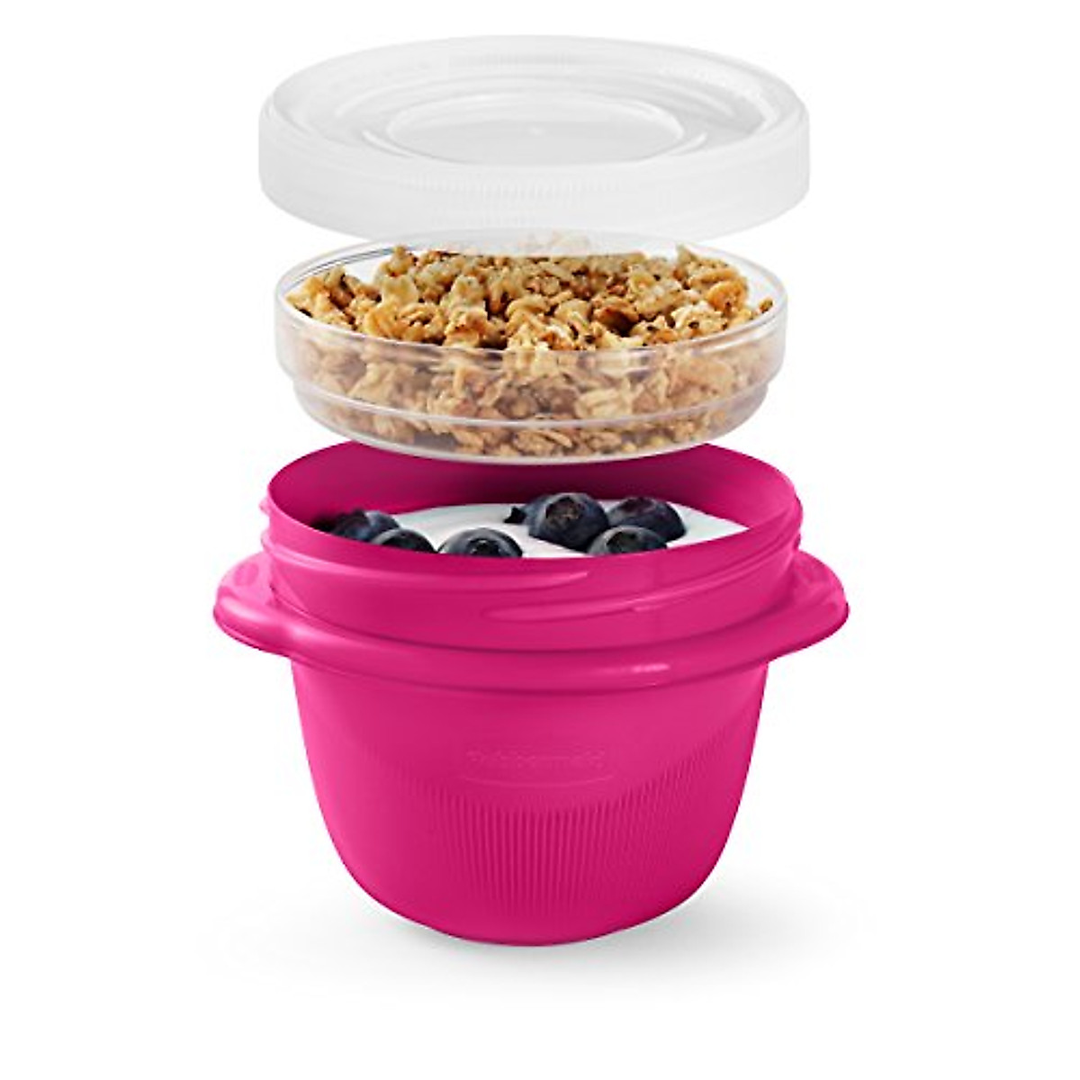 Rubbermaid TakeAlongs 2-Compartment Meal Prep and Food Storage Kit, 30 Pieces including Lids, BPA-Free Plastic, Beet Red