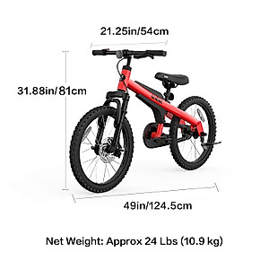 Segway Ninebot Kid’s Bike for Boys and Girls, 18 inch with Kickstand, Red