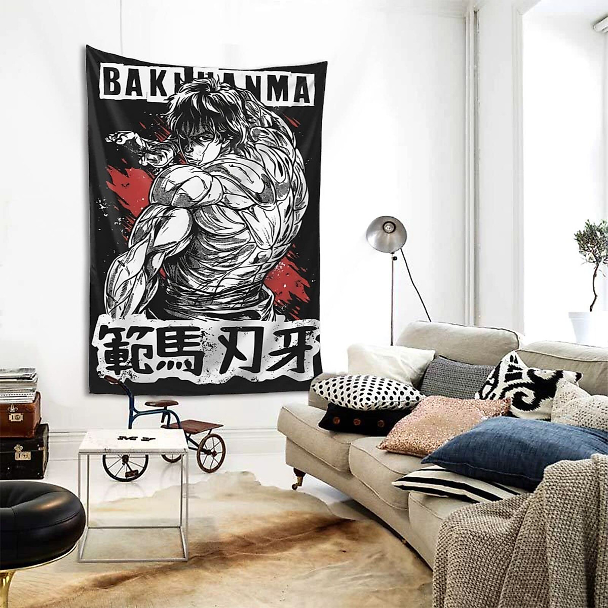 Flokoo Anime Baki The Grappler Baki Hanma Tapestry Wall Art Decor Hanging For Living Room Dorm Kitchen Bedroom Home 40x60 Inch