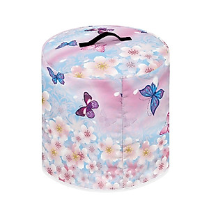 Psesaysky Floral Butterfly Rice Cooker Cover Easy Cleaning Dustproof Electric Pressure Cooker Covers S Size Small Appliance Covers for Kitchen Counter Fingerprint Protection Durable