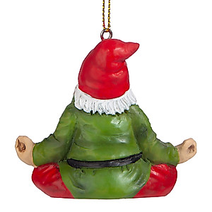 Design Toscano QM17010 Christmas Ornament - Garden Gnomes Figurine - Zen Garden Gnomes - Meditating Gnome Statues, 3 Inch