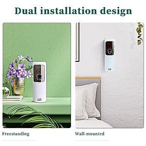 HOUSEHOLD WORLD Automatic Air Freshener Dispenser, LED Display Wall Mount/Freestanding Battery Powered (Not Included) Aerosol Spray Dispenser for Home, Bathroom, Hotel, Office, Commercial (White)