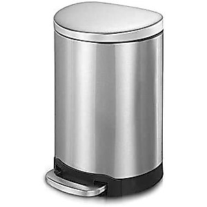 Innovaze 3.2 Gal./12 Liter Stainless Steel Semi-Round Step-on Trash Can for Bathroom and Office