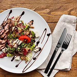 Utiao Stainless Steel Cutlery Set for 8, 40 Piece Silverware Set, Black Table Dinner Flatware