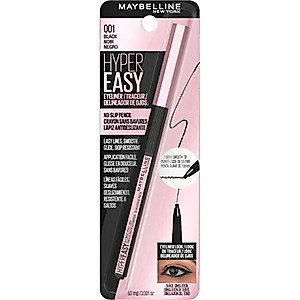 Maybelline New York Hyper Easy No Slip Pencil Eyeliner Makeup, Black, 0.001 oz.