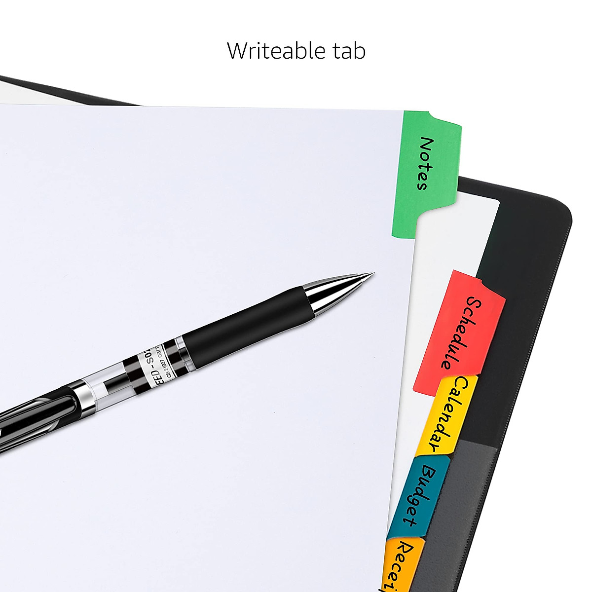 Amazon Basics 8-Tab Binder Divider, White Label Dividers with Easy Peel, 1-Pack