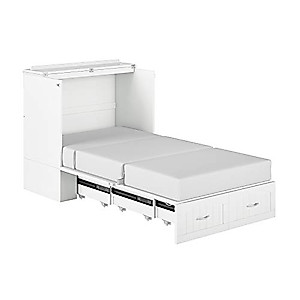 AFI Southampton Murphy Bed Chest with Charging Station, Twin XL, White
