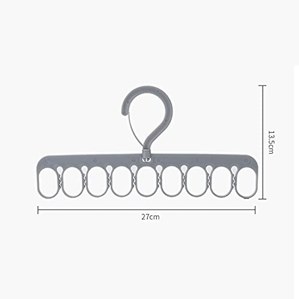 Clothes Hanger, Laundry Drying Rack Multi-use Strong Construction Plastic Home Hotel Apartment Excellent Clamping Organizer Hanger for Gifts - Grey