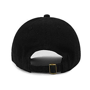 The Hat Depot Women Men Blank Washed Low Profile Cotton and Denim Baseball Cap Hat (Solid Black)