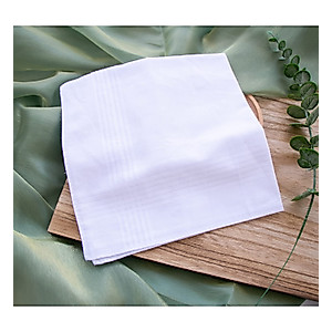 Mens White Cotton 100% Cotton handkerchiefs Pack 3PCS