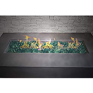 Living Source Propane Outdoor Fire Pit [CM-1012C] | Rectangular Gas Fire Table Table for Balcony,Courtyard, Balcony,Terrace and BBQ |Low Height Fireplace| (Natural Concrete, Size:- 6" Hx42 Wx20 D)