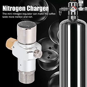 Coffee Nitrogen Charger Beer N2 Gas Regulator Mini with Gas Ball Lock Aluminum Alloy N2 Regulator 0‑30PSI PSI Tanks Pressure For Coffee Cocktail Refill