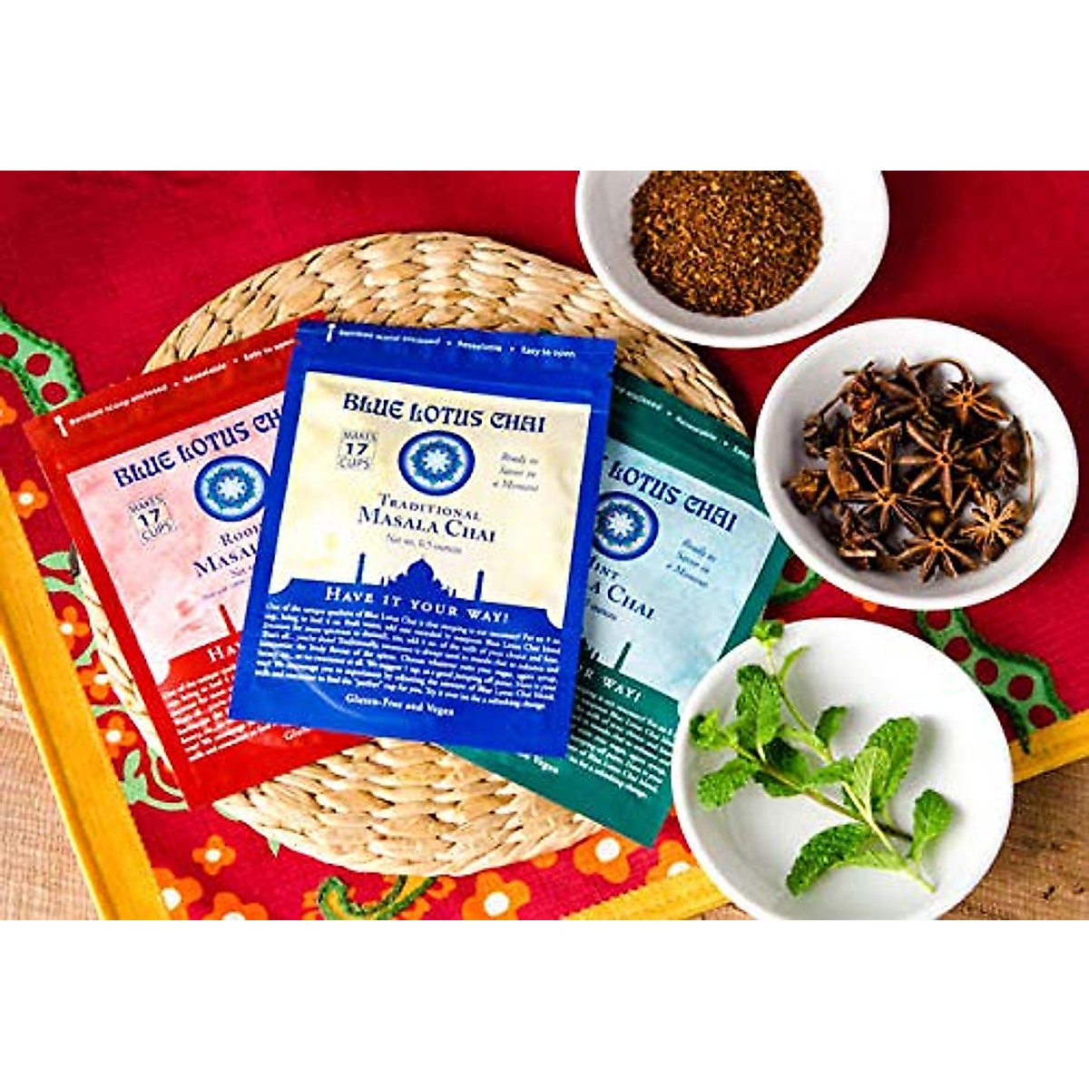 Blue Lotus Chai - Masala Chai Collection - Six Varieties - 0.5 oz each (14.17g)
