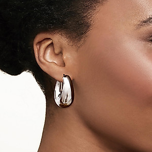 Ross-Simons Italian Sterling Silver Graduated Hoop Earrings