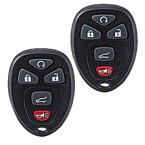 Pilida Car Key Fob Keyless Entry Remote Compatible with 2007-2015 Chevy Tahoe Traverse Suburban GMC Acadia Yukon Buick Cadillac Replacement 5 Button OUC60270 15913415 2 Pack