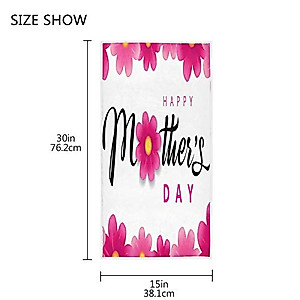 Mother's Day Gift Soft Hand Towels 30x15,Decorative Pink Flower Fingertip Kitchen Dish Towels Washcloth for Bathroom, Hotel, Gym and Spa