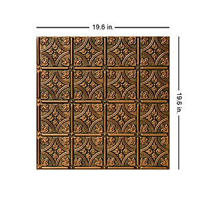 A la Maison Ceilings R125 Emma's Flowers Foam Glue-up Ceiling Tile (21.6 sq. ft./Case), Pack of 8, Antique Bronze