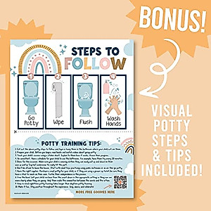 Boho Potty Training Chart for Toddler Girls - Potty Training Sticker Chart for Girls Potty, Potty Chart for Girls with Stickers, Sticker Chart for Kids Potty Training Reward Chart, Kids Reward Chart