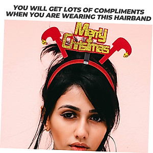 NOLITOY Christmas Themed Headbands Xmas Party Headwear 4 Pack Felt Headbands for Boys and Girls Adults