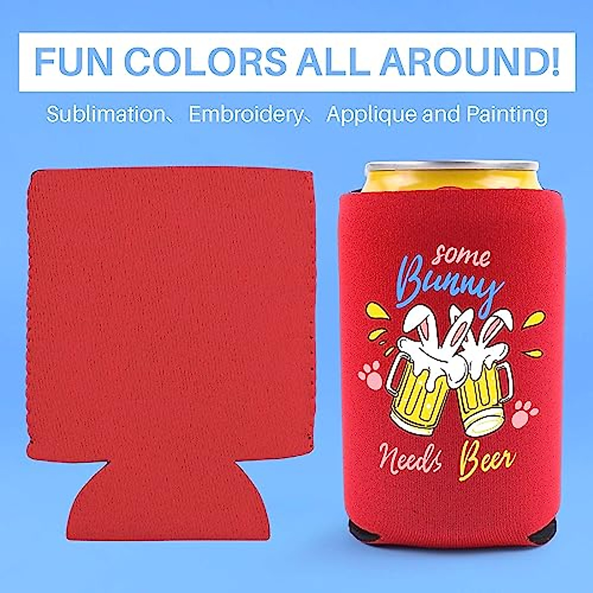 HTVRONT Can Coolers Sleeves 25 Pack - Sublimation Can Coolers Blanks Multicolor for 12 OZ/16OZ Cans Soft Drinks, 12 OZ Bottles Beer - Suitable for HTV Projects, Embroidery, Gift, Party, Wedding