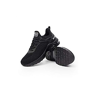 Women Air Athletic Running Shoes - Air Cushion Shoes for Womens Mesh Sneakers Fashion Tennis Breathable Walking Gym Work Shoes All Black Size 8
