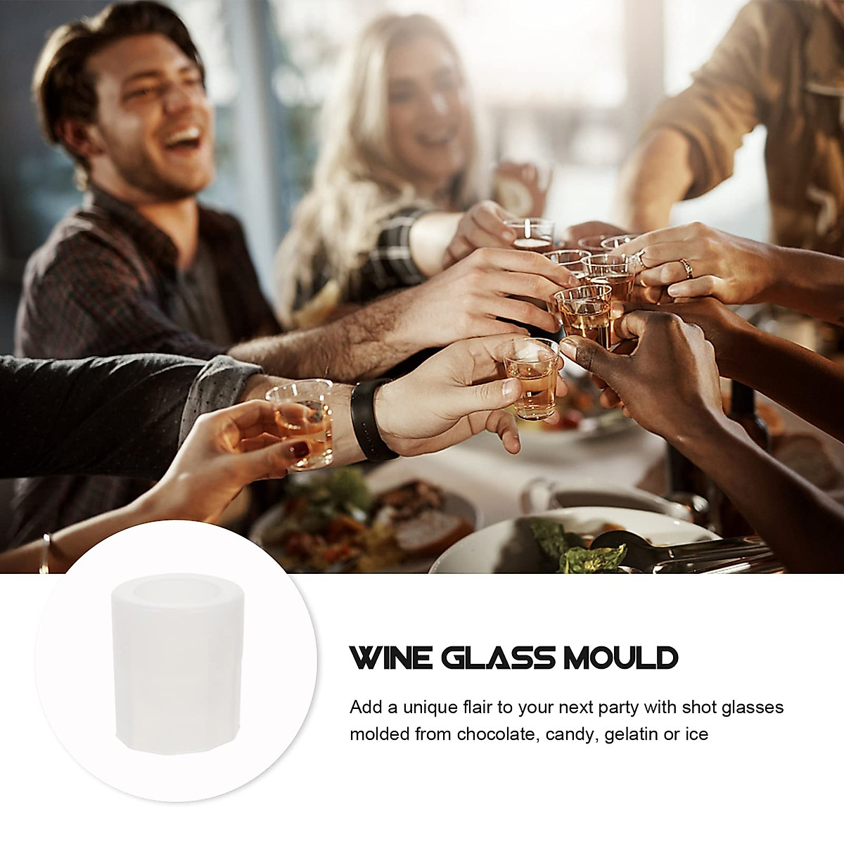 Hemoton Silicone Molds 10Pcs Silicone Shot Glass Mold Glass Ice Cubes Ice Tray Resin Bottle Mold for DIY Cupcake Fondant Ice Cream Desserts Soap Decoration White Resin Molds