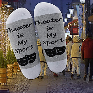 LEVLO Actor Gift Theatre Gifts Theater is My Sport Cotton Socks Performance Gifts Actress Director Socks (2 Pairs/Set - Mid Calf - 1)