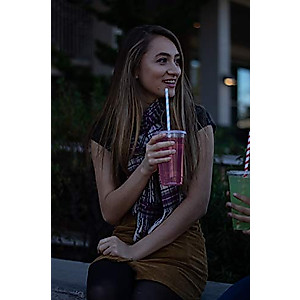 Karat Earth KE-C9337 10.25" Giant Paper Spiral Straws (7mm), Wrapped, Blue & White (1,200 ct)