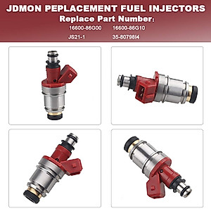 JDMON Compatible with Fuel Injectors Nissan Pickup D21 2.4L replace 1990-1994 16600-86G00 1660086G00 4pcs