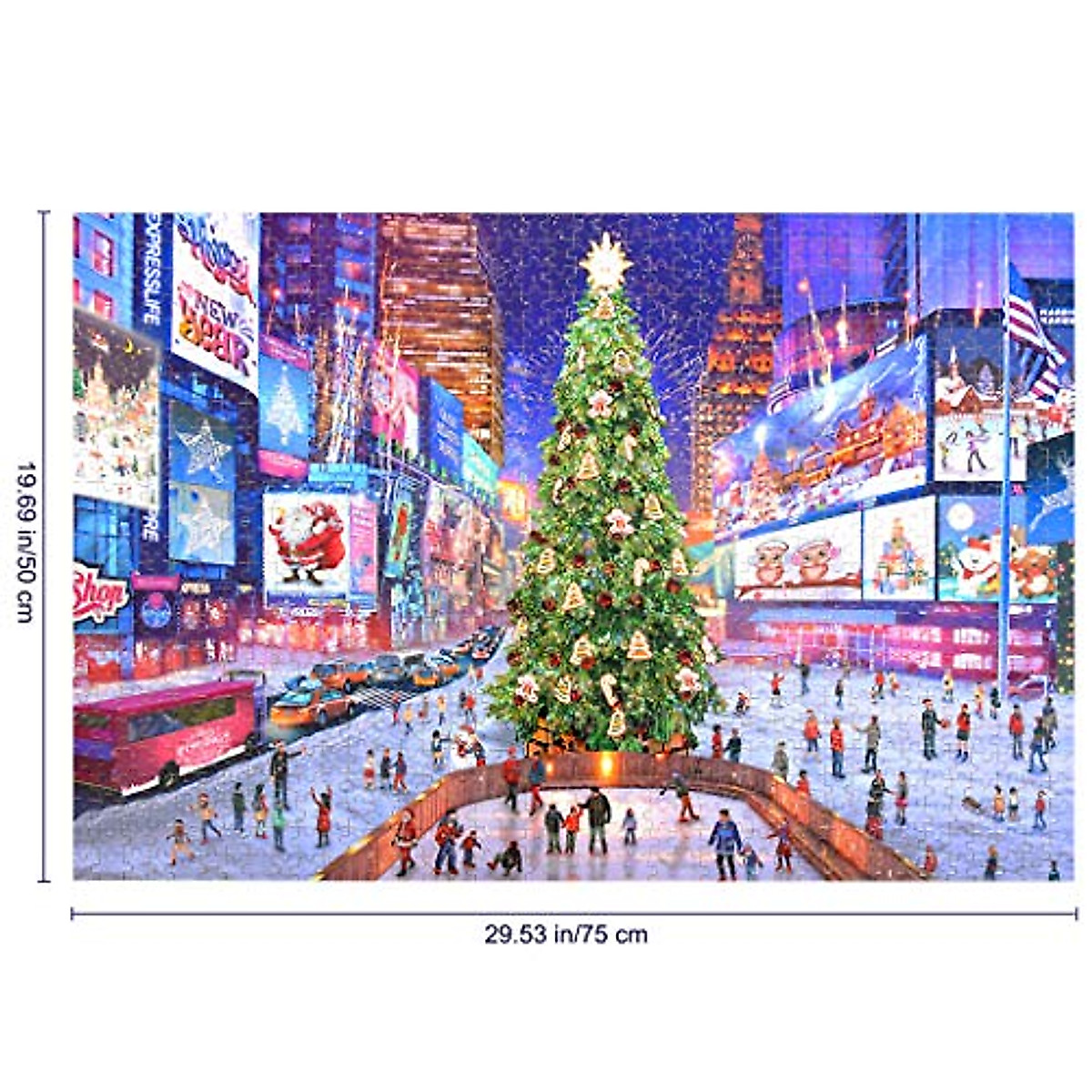 Tektalk Puzzles for Adults,Jigsaw Puzzles for Adults,Jigsaw Puzzle for Teens & Adults (1000 Piece Wooden Puzzle, Times Square in Christmas)