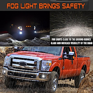 LED Fog Lights with Daytime Running Lights for Ford 2011 2012 2013 2014 2015 2016 F250 F350 F450 F550 Fog Light Assembly OEM Bumper Driving Fog Lamp Upgrade for Ford F250 11-16