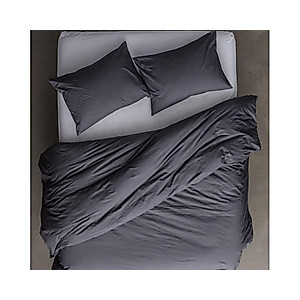 The Bishop Cotton Duvet Cover Queen Size, 100% Egyptian Cotton 1 Piece Duvet Cover Full, 800 Thread Count Queen Duvet Cover Set, Soft Bedding Comforter Cover with Zipper Closure - Elephant Grey