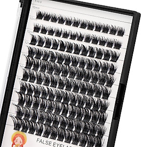 Bodermincer 120pcs 8-10-12-14mm Mixed,10-12-14-16mm Mixed Wide Cluster Clusters Individual Lashes Professional Makeup Individual Cluster EyeLashes Grafting Fake False Eyelashes Eyelash Extension