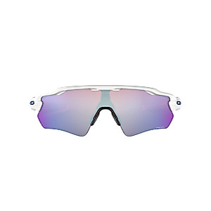 Oakley Men's OO9208 Radar EV Path Rectangular Sunglasses, Polished White/Prizm Snow Sapphire Iridium, 38 mm