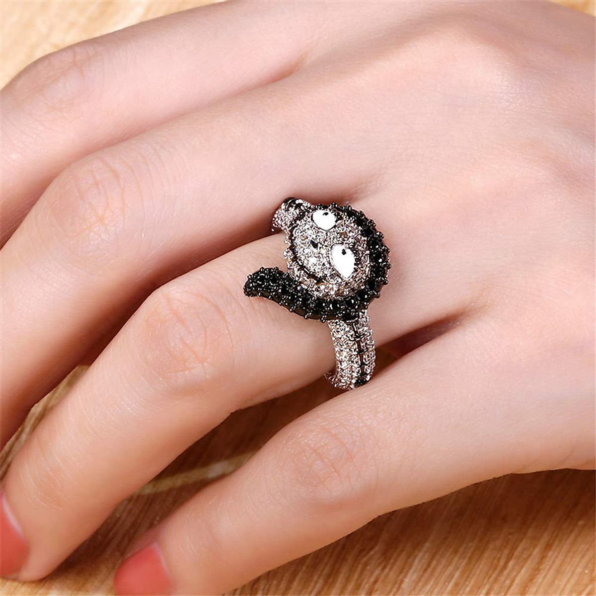 Jeulia "Sally from The Nightmare Before Christmas Fashion Rings 925 Sterling Silver Diamond Ring Bridal Set Wedding Engagement Anniversary Promise (8.0(U.S))