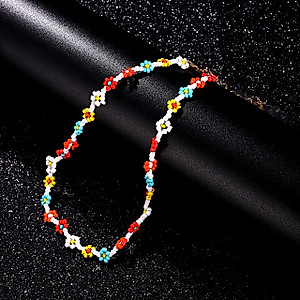 BVGA Beaded Choker Necklaces For Women Colorful Flower Shaped Beads Chocker Boho Necklaces Beach Necklace For Women Jewelry Gifts