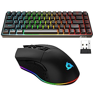 KLIM Blaze & Shift Bundle - New 2024 - Wireless Gaming Keyboard and Mouse Combo - Wireless Mechanical Keyboard Hotswap 65% - RGB Gaming Mouse Wireless - Long-Lasting Built-in Battery