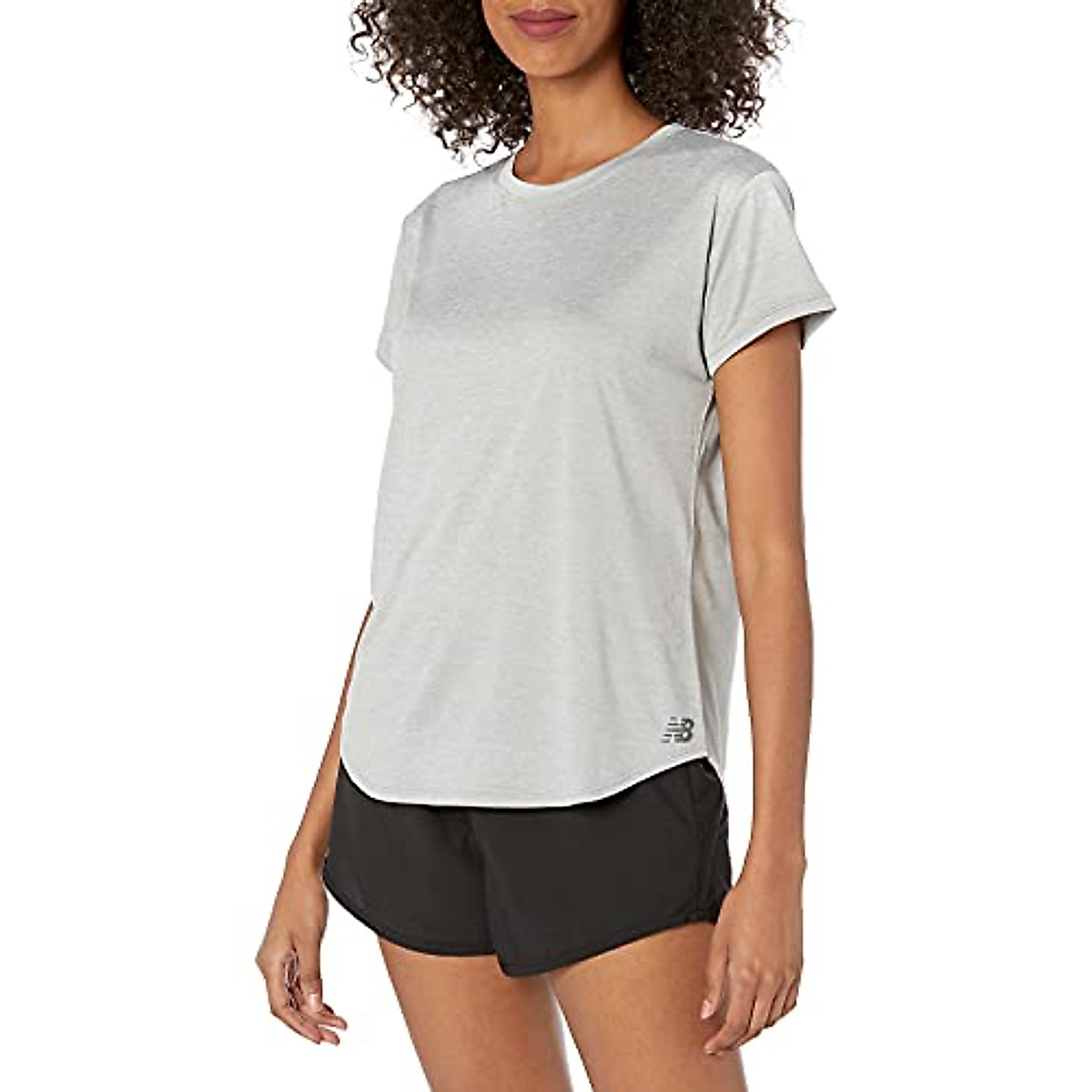 New Balance Women's Sport Core Heather Short Sleeve, Athletic Grey , Medium