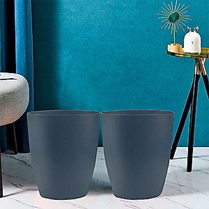 Besli Plastic Small Trash Can 2 Gallon/7.6 Liter Garbage Can Wastebasket for Bathroom Bedroom Kitchen Office (2 Pack, Blue)