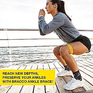 Bracoo 2 Pack Ankle Brace Compression Sleeve for Women & Men, Adjustable Ankle Support Strap for Sprained, Plantar Fasciitis, Pain Relief, Injury Recovery, Running, Workout, GYM, FS60