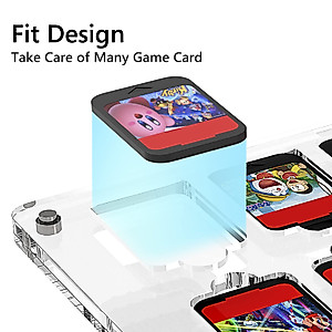 GEEKRIA Game Card Case Compatible with Nintendo Switch 14 Cartridge Slots Holder Protective Shockproof Display Cabinet Game Card Case Transparent Acrylic Game Storage Box Compatible Switch NS NX