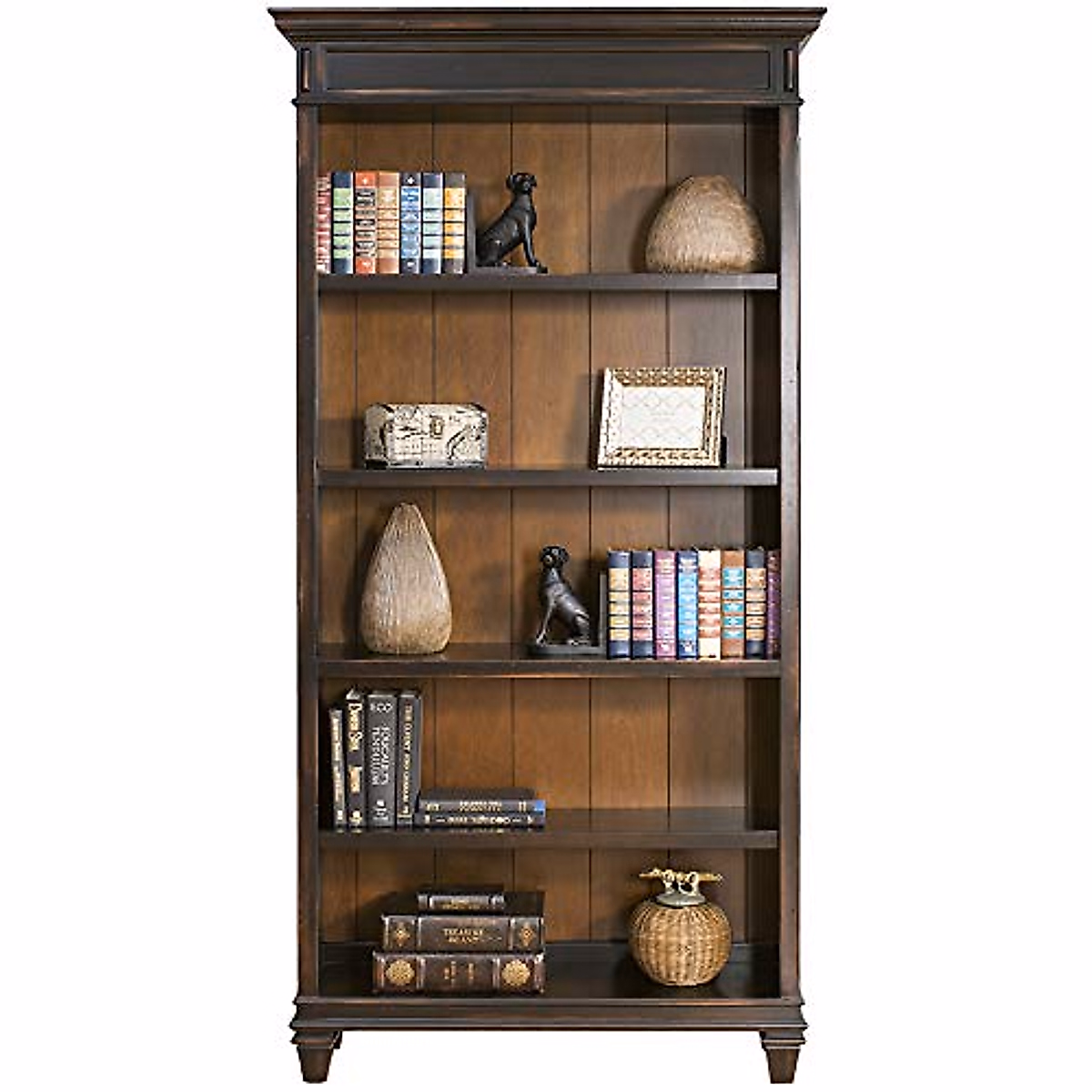 Martin Furniture Hartford Open Wood Bookcase, Storage Cabinet, Office Shelves, Brown (IMHF4078)
