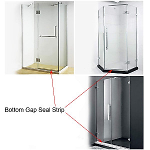 Cozylkx Frameless Glass Shower Door Sweep for 3/8" Glass, Bottom Seal with Drip Rail, 27.5" Long