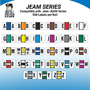Doctor Stuff - File Folder Labels, Alphabet Letter M, Jeter 2800 - JEAM Series Compatible Alpha Stickers, Gold, 15/16" x 1-5/8", 500/Roll