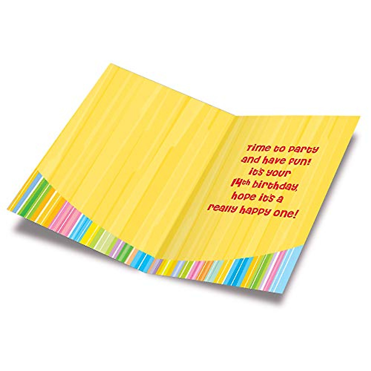 Happy 14th Birthday Card | Made in America | Eco-Friendly | Thick Card Stock with Premium Envelope 5in x 7.75in | Packaged in Protective Mailer | Prime Greetings