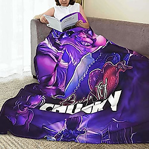 ERTER Boutique Throw Blanket -Bride of Chucky Super Soft Fleece Throw Blankets,Fuzzy Plush Blanket Oversized,Thin Lightweight Blanket for All Season 80x60 Adult, Black