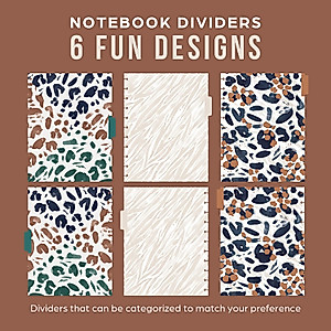 Happy Planner Daily Notebook for School, Office or Journaling - 60 Sheets Dotted Paper with 3 Dividers - Notebook for Student or Teacher - Gone Wild Theme - Large Notebook 8.5" x 11